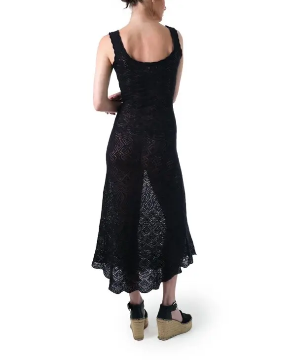 PARKER ZINN Vaughn Pointelle Dress - Black
