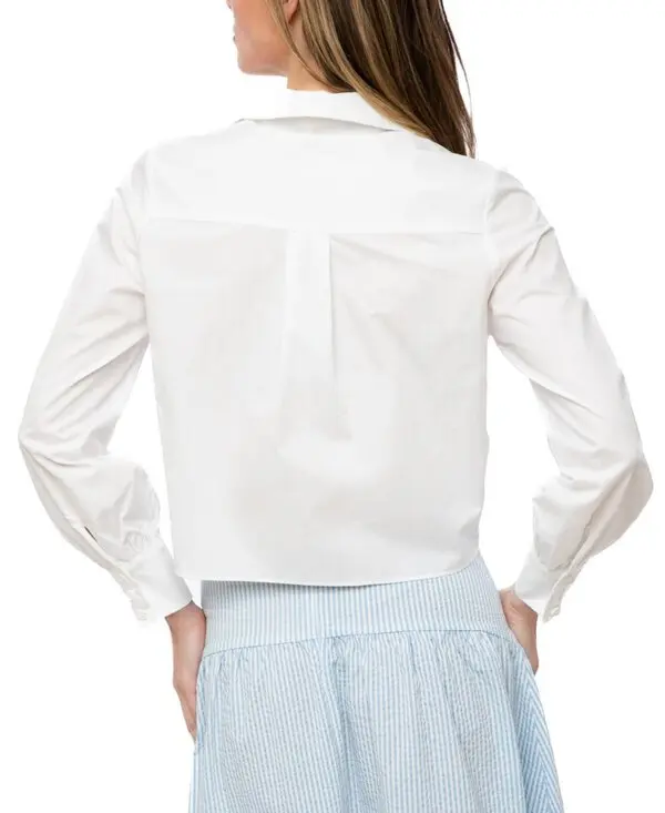 THE BURGESS COLLECTION The Kitty Front Tie Polo Cotton Blouse