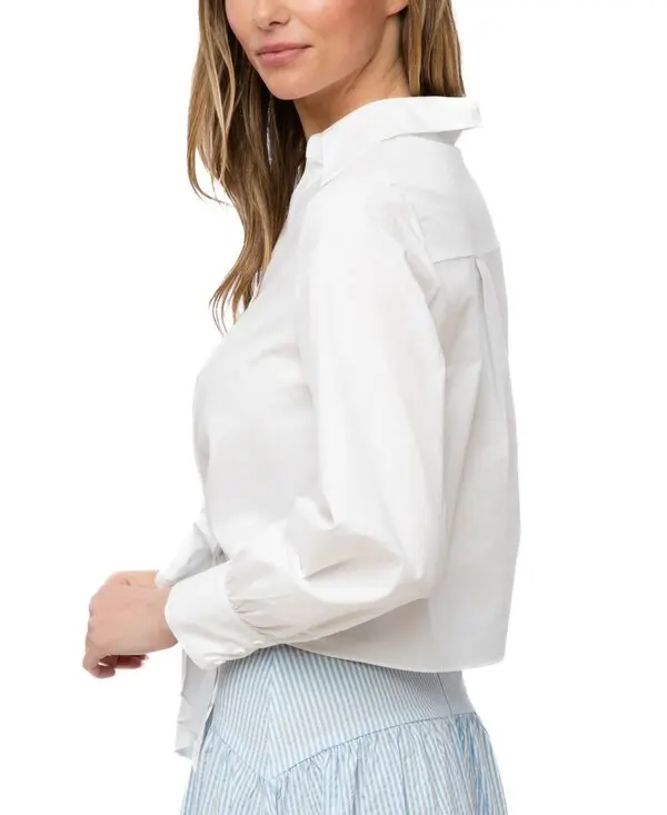 THE BURGESS COLLECTION The Kitty Front Tie Polo Cotton Blouse