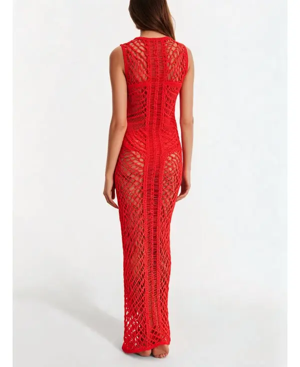 MOEVA Luna Cover Up Maxi Dress Resortwear - Red