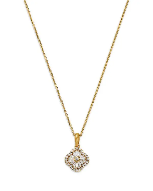 Bloomingdale'S Diamond Clover Pendant Necklace In 14k Yellow 0.25 Tcw - Gold