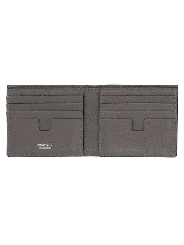 TOM FORD Classic Bi-fold Wallet In Grained Leather