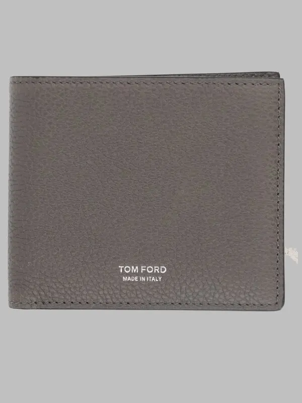 TOM FORD Classic Bi-fold Wallet In Grained Leather