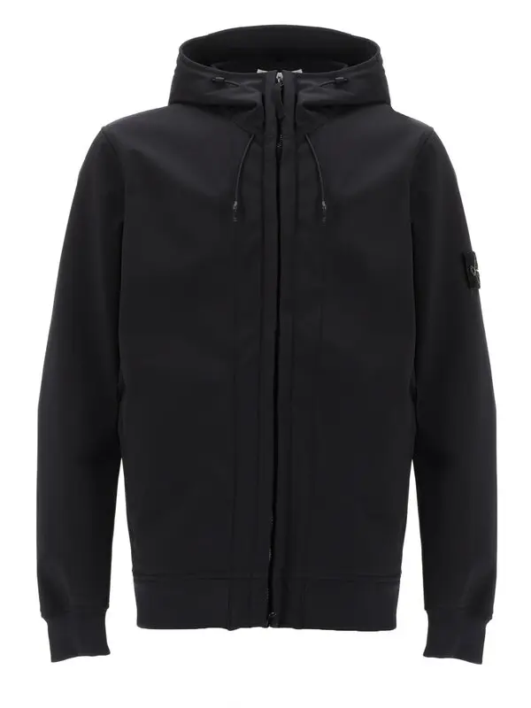 Stone Island Giacca "biker" Con Cappuccio E Zip