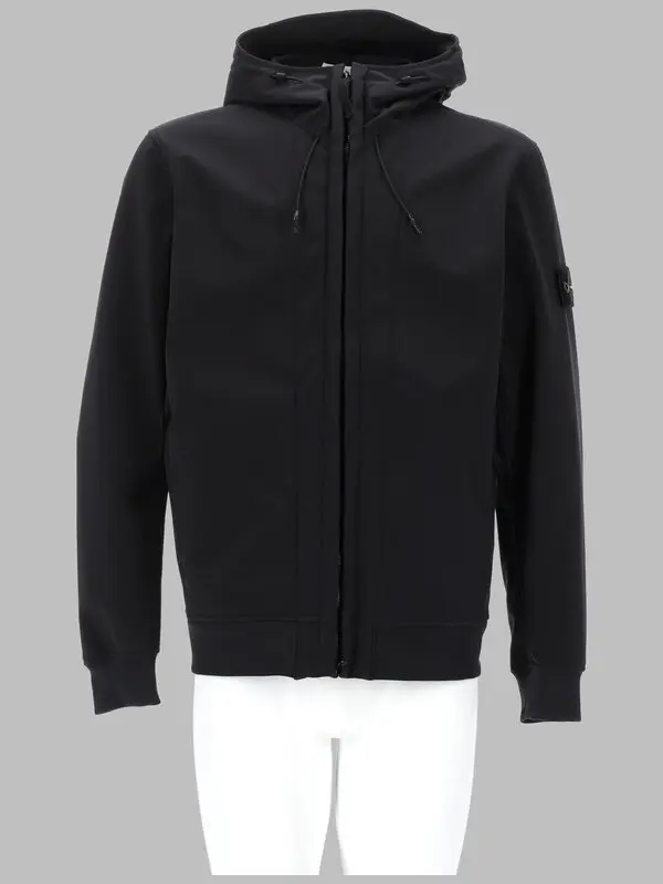 Stone Island Giacca "biker" Con Cappuccio E Zip
