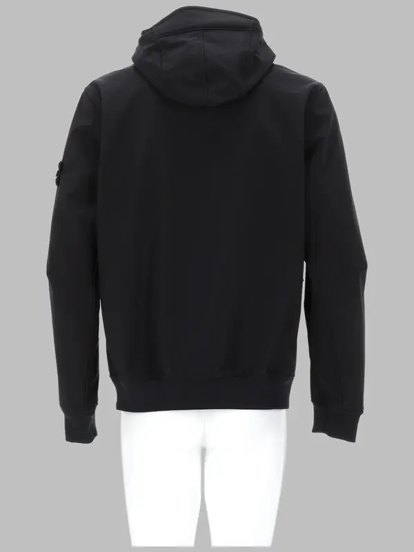 Stone Island Giacca "biker" Con Cappuccio E Zip