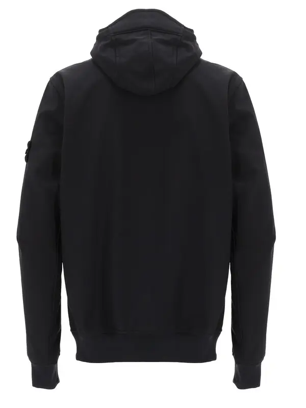 Stone Island Giacca "biker" Con Cappuccio E Zip