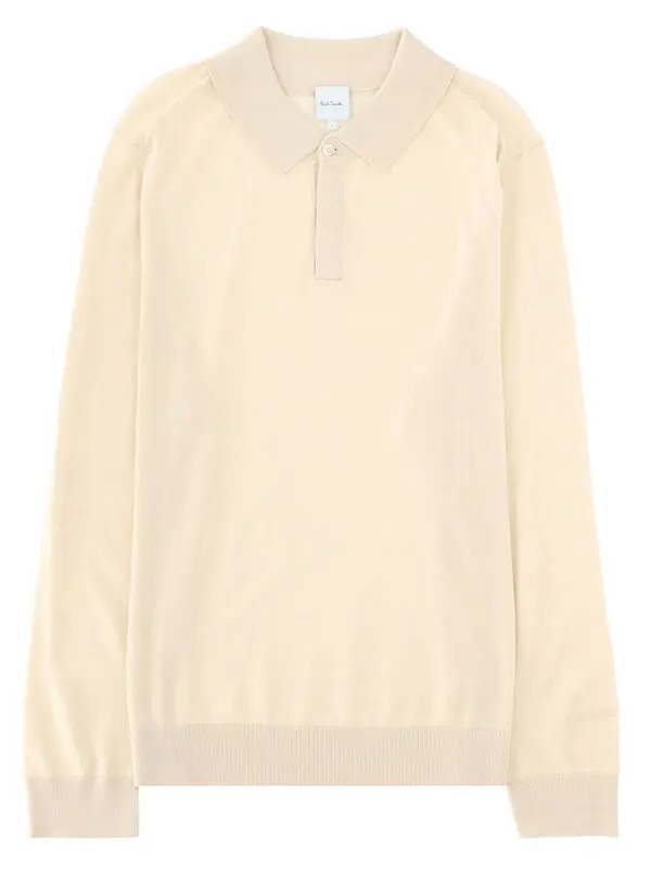 Paul Smith Maglia Polo In Lana Merino - Beige