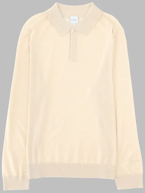 Paul Smith Maglia Polo In Lana Merino - Beige