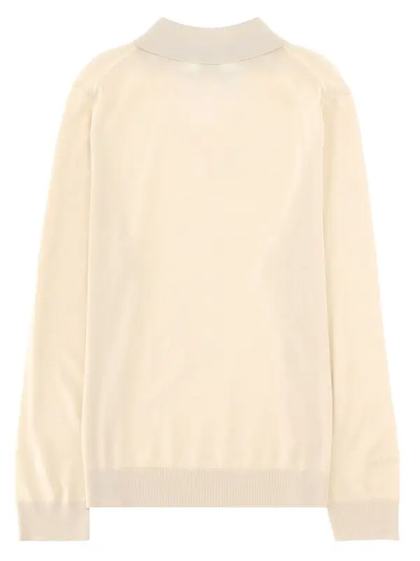 Paul Smith Maglia Polo In Lana Merino - Beige