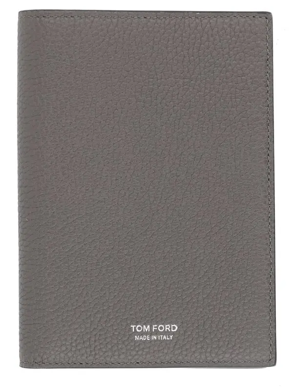 TOM FORD Porta Passaporto "t Line" In Nabuk - Grey