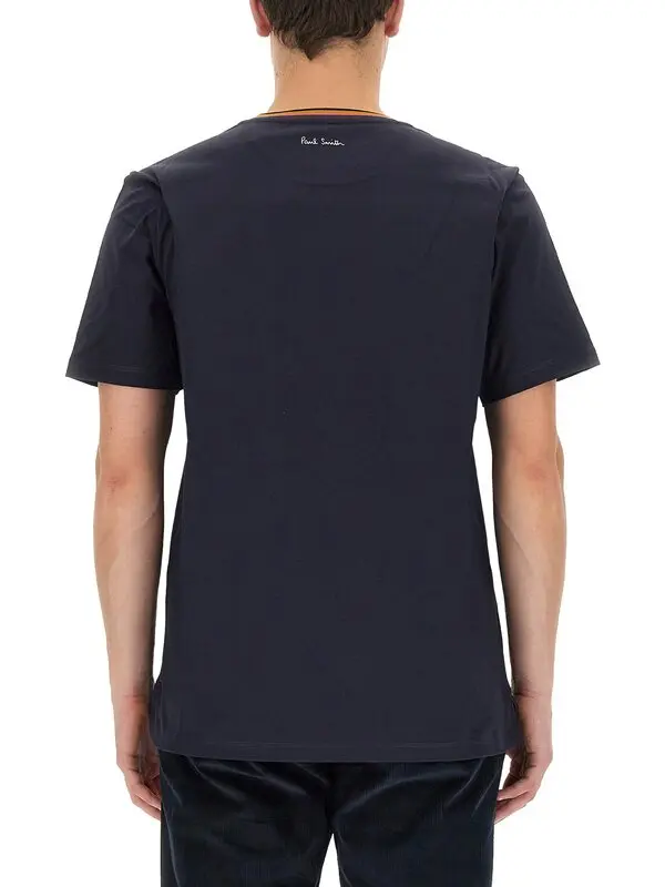Paul Smith T-shirt Con Collo Stripes Logo