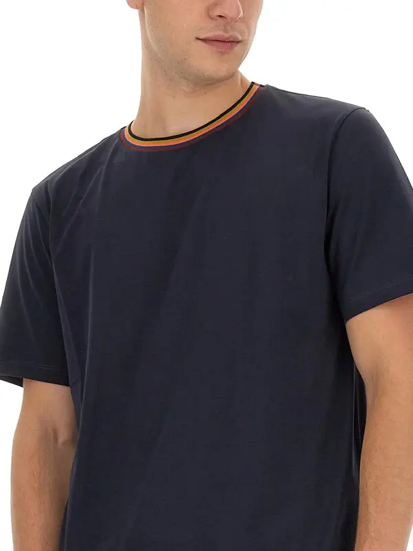 Paul Smith T-shirt Con Collo Stripes Logo
