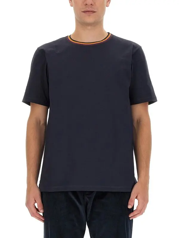 Paul Smith T-shirt Con Collo Stripes Logo