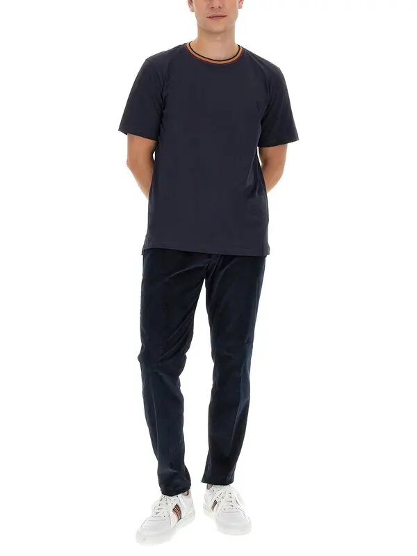 Paul Smith T-shirt Con Collo Stripes Logo