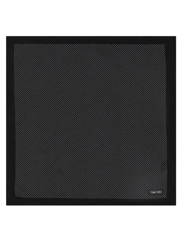 TOM FORD Pocket Square With Tone-on-tone Border - Black