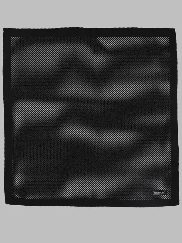 TOM FORD Pocket Square With Tone-on-tone Border - Black