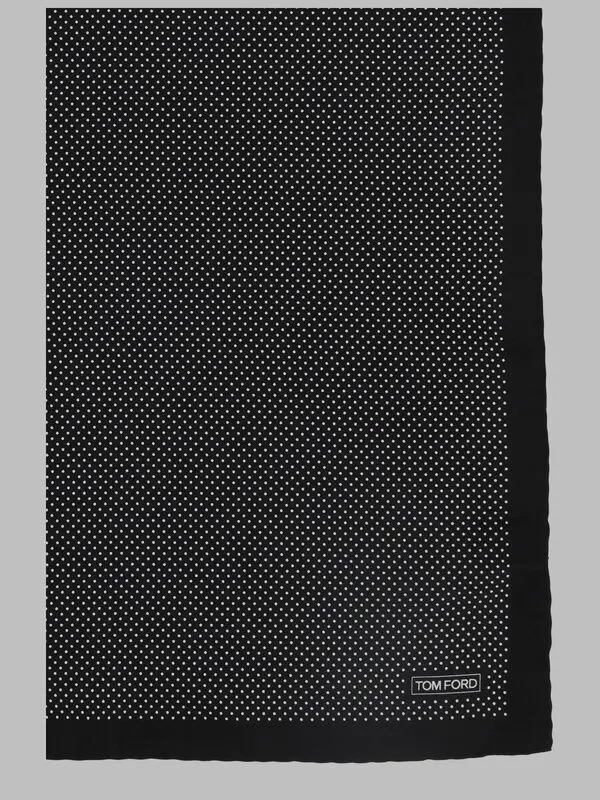 TOM FORD Pocket Square With Tone-on-tone Border - Black
