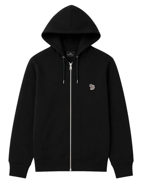 Paul Smith Felpa "zebra" Con Zip E Cappuccio - Black