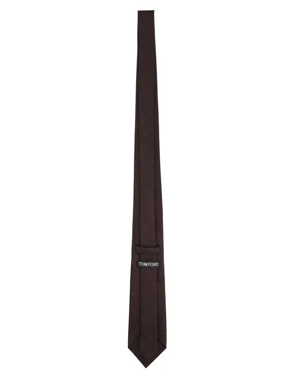 TOM FORD Jacquard Silk Necktie - Brown