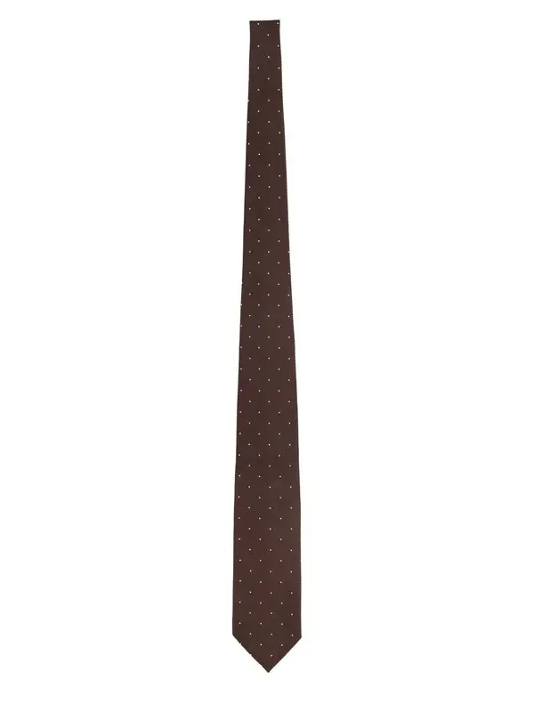 TOM FORD Cravatta In Jacquard Di Seta 8 Cm - Brown