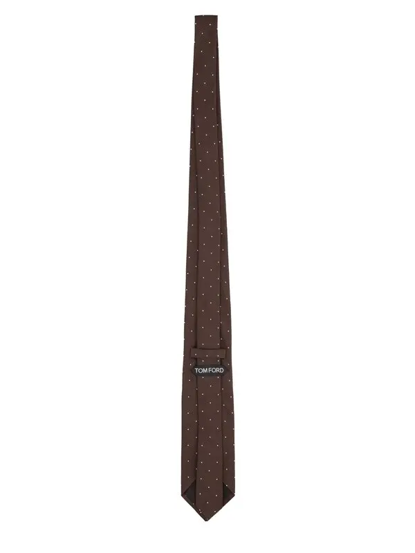 TOM FORD Silk Jacquard Cravat 8cm Width - Brown