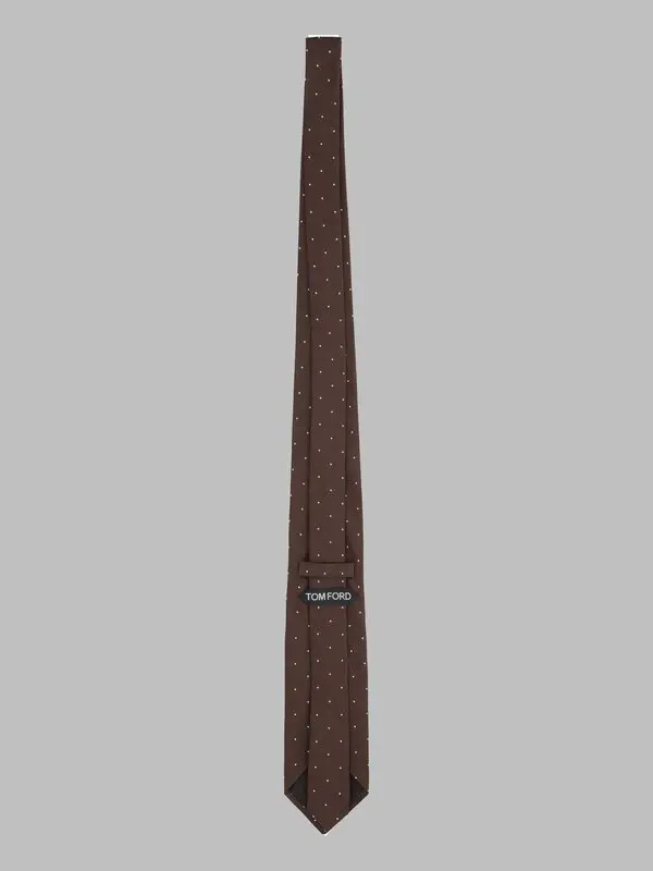 TOM FORD Silk Jacquard Cravat 8cm Width - Brown