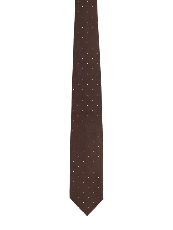 TOM FORD Silk Jacquard Cravat 8cm Width - Brown
