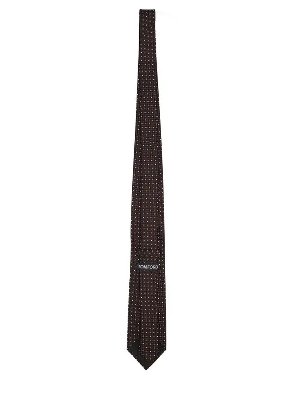 TOM FORD 8cm Jacquard Silk Cravat - Brown