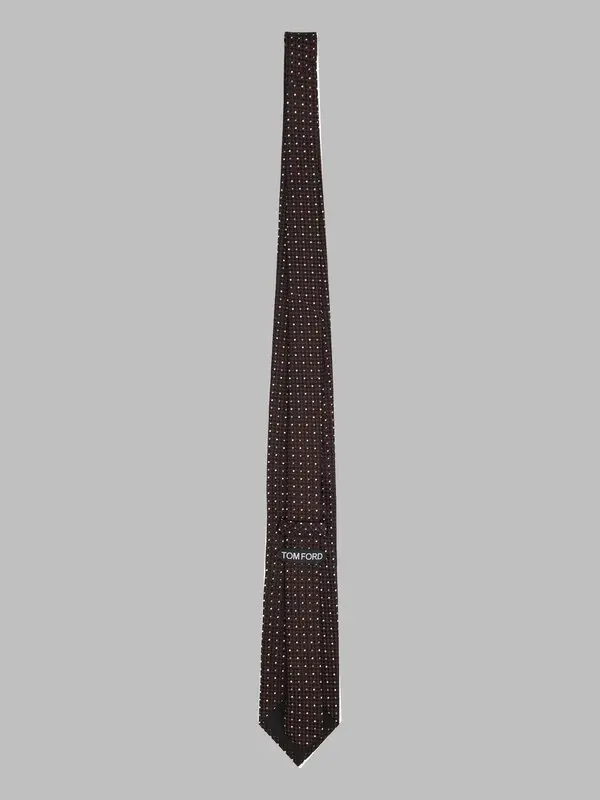TOM FORD 8cm Jacquard Silk Cravat - Brown