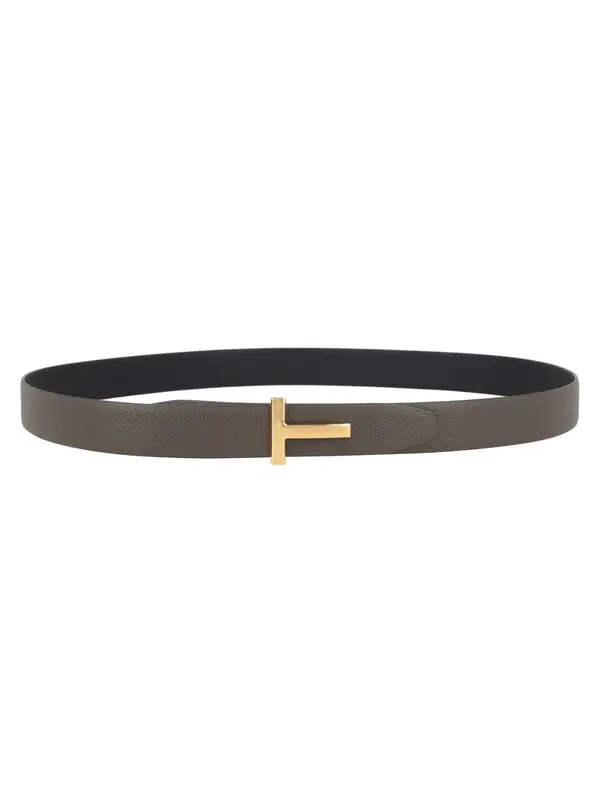 TOM FORD Cintura "t Icon" In Pelle Fiore - Dove