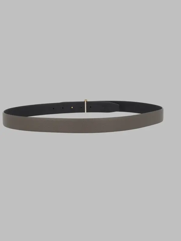 TOM FORD Cintura "t Icon" In Pelle Fiore - Dove
