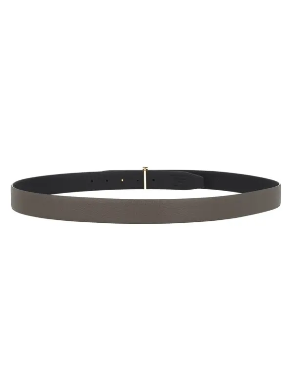 TOM FORD Cintura "t Icon" In Pelle Fiore - Dove