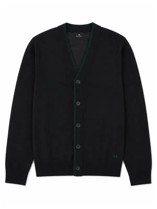 Paul Smith Cardigan In Lana Merino Con Bottoni - Black