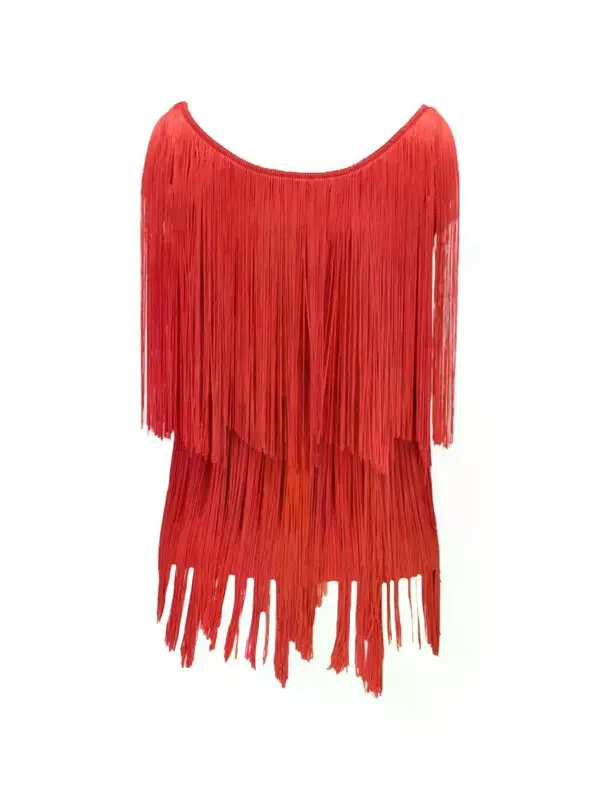 TOM FORD Sleeveless Tiered Fringe Top