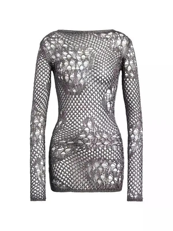 DONDUP Distressed Open-knit Mini Dress