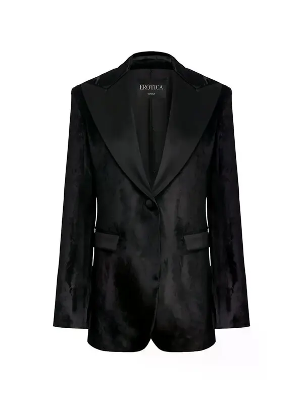 DONDUP Velvet-effect Single-breasted Blazer