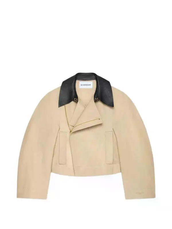 Givenchy Cropped Jacket With Leather Collar