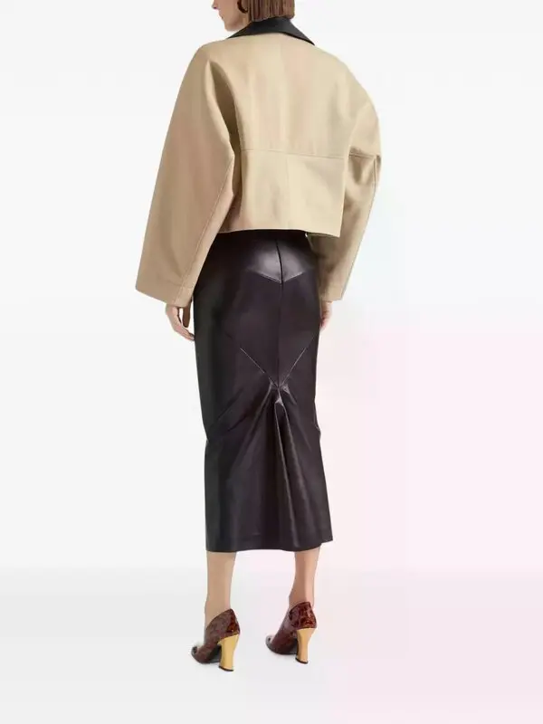Givenchy Cropped Jacket With Leather Collar