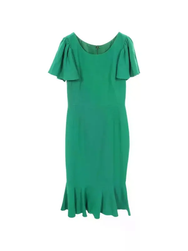 Dolce & Gabbana Short Sleeve Ruffled Hem Dress
