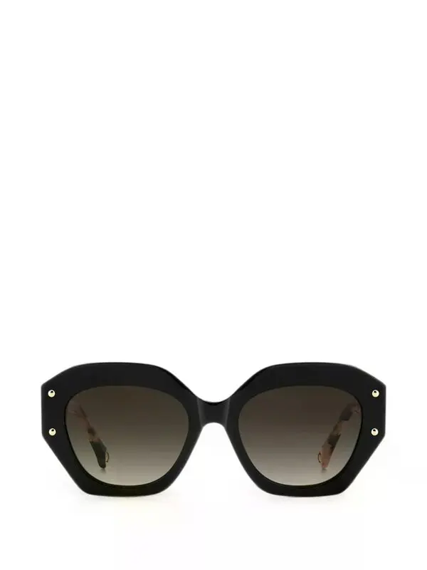 Carolina Herrera Square Frame Sunglasses With Gradient Lenses - Black