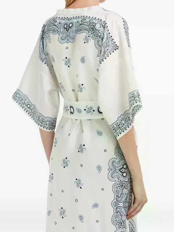 FERRAGAMO Silk Paisley Print Kaftan