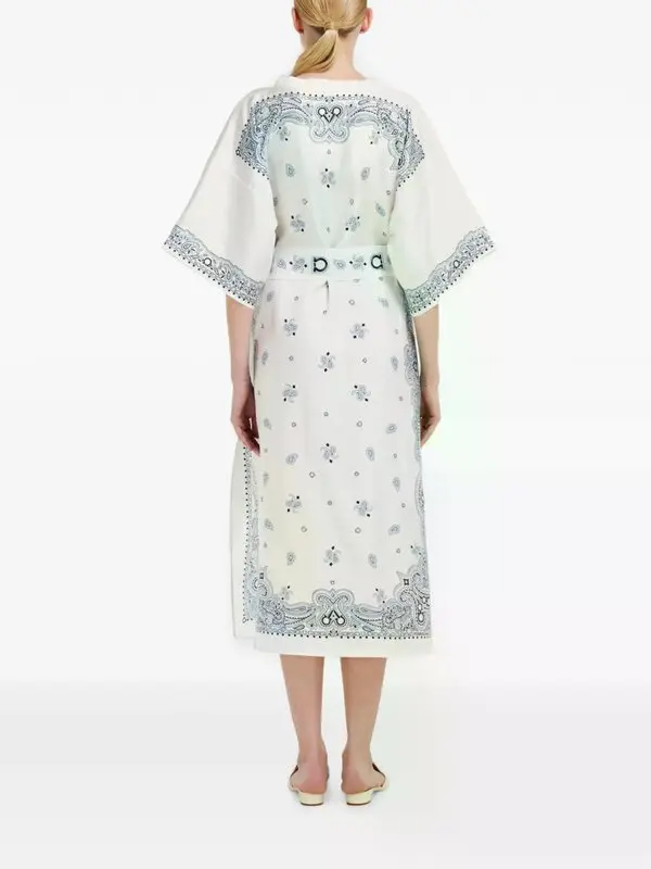 FERRAGAMO Silk Paisley Print Kaftan