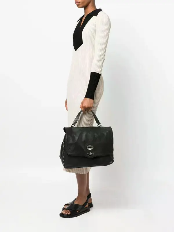 ZANELLATO Studded Leather Tote Bag - Black