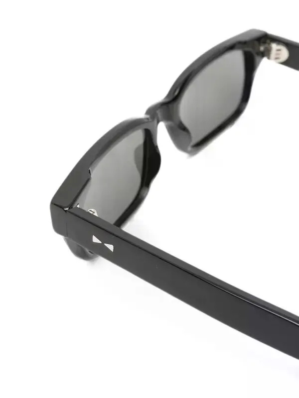 SNOB Rectangle Frame Sunglasses - Black