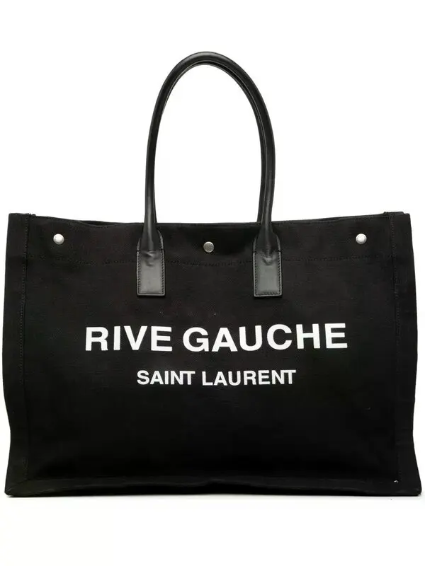 Saint Laurent Large Canvas Rive Gauche Tote Bag - Black