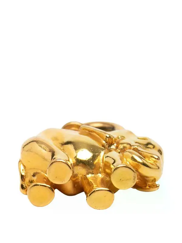 Hermès 1988 Plated Elephant Cadena Lock Charm - Gold