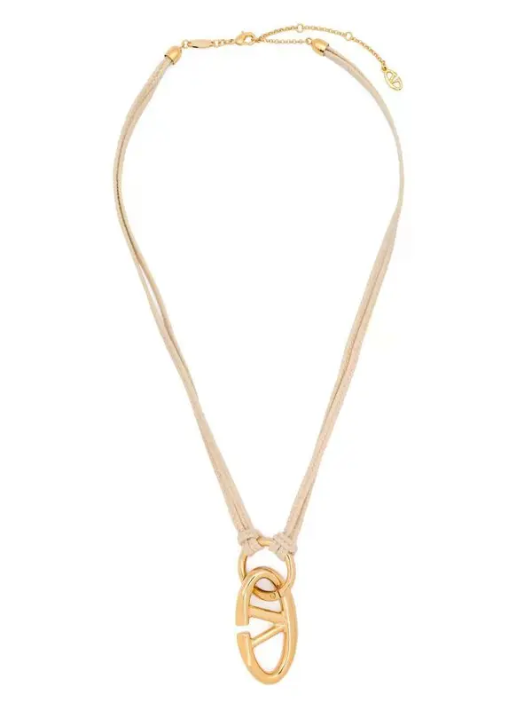 Valentino Garavani Vlogo Rope Necklace - Neutrals