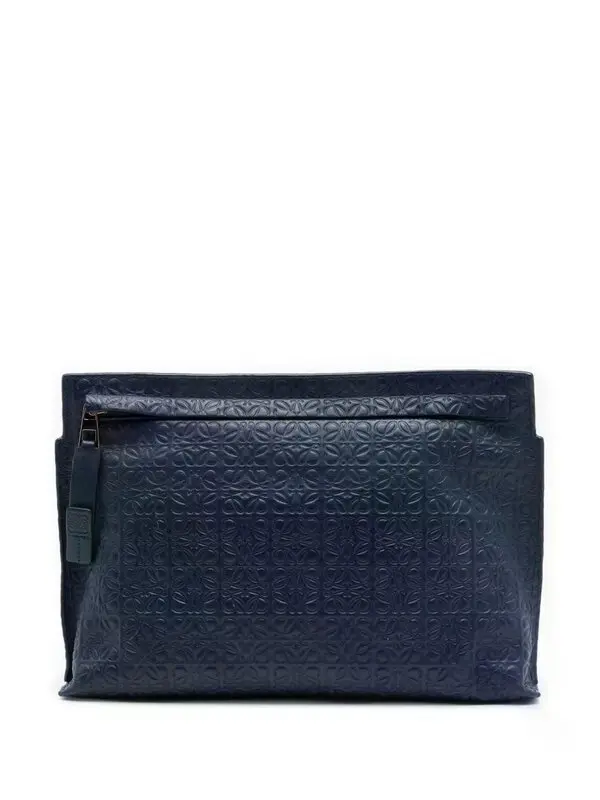 Loewe Embossed Anagram Leather Clutch Bag