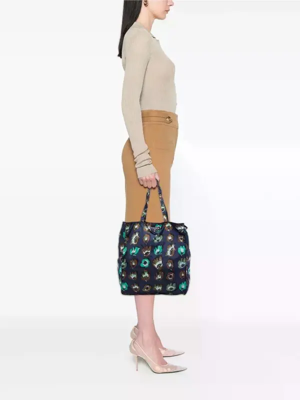 Prada Printed Nylon Tote Bag